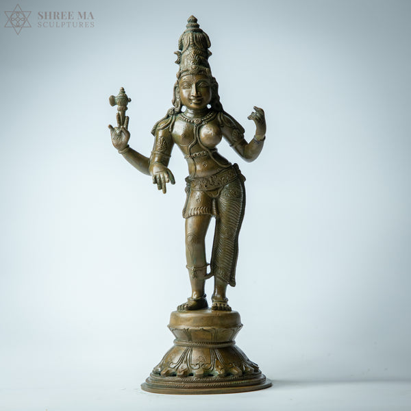 Ardhanarishwara 12" Panchaloha Bronze Statue – Antique Finish - Shree ...